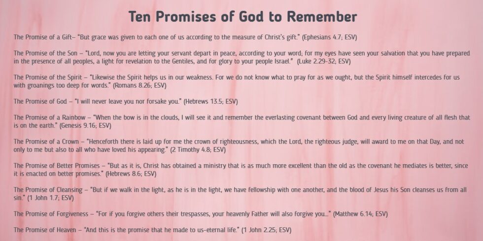 Ten Promises of God to Remember | The Preacher's Pen